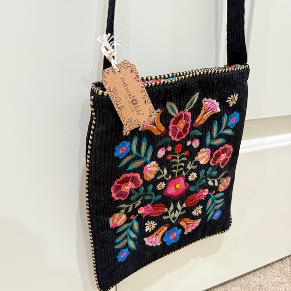 NATURAL LIFE | Bags | Natural Life Embroidered Corduroy Crossbody Bag ...